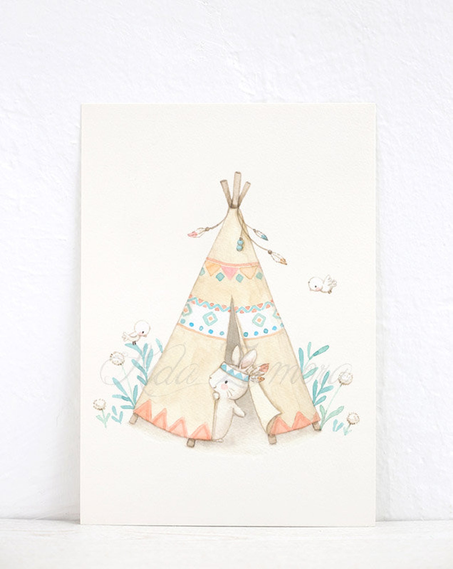 Nursery Print "indian Tepee" Nursery Wall Art, Tepee Art, Tepee Nursery ...