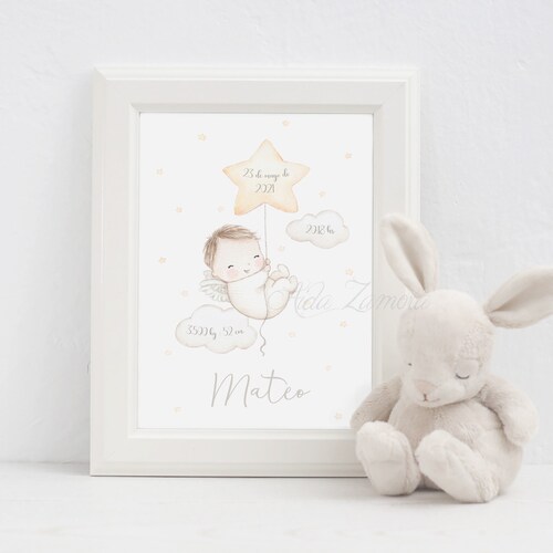 Baby Birth Print hello World Personalized Nursery - Etsy