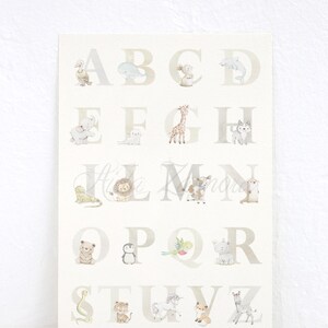 ABC Wall Art, ITALIAN Alphabet, Italiano Animal Alphabet, Alphabet Art ...