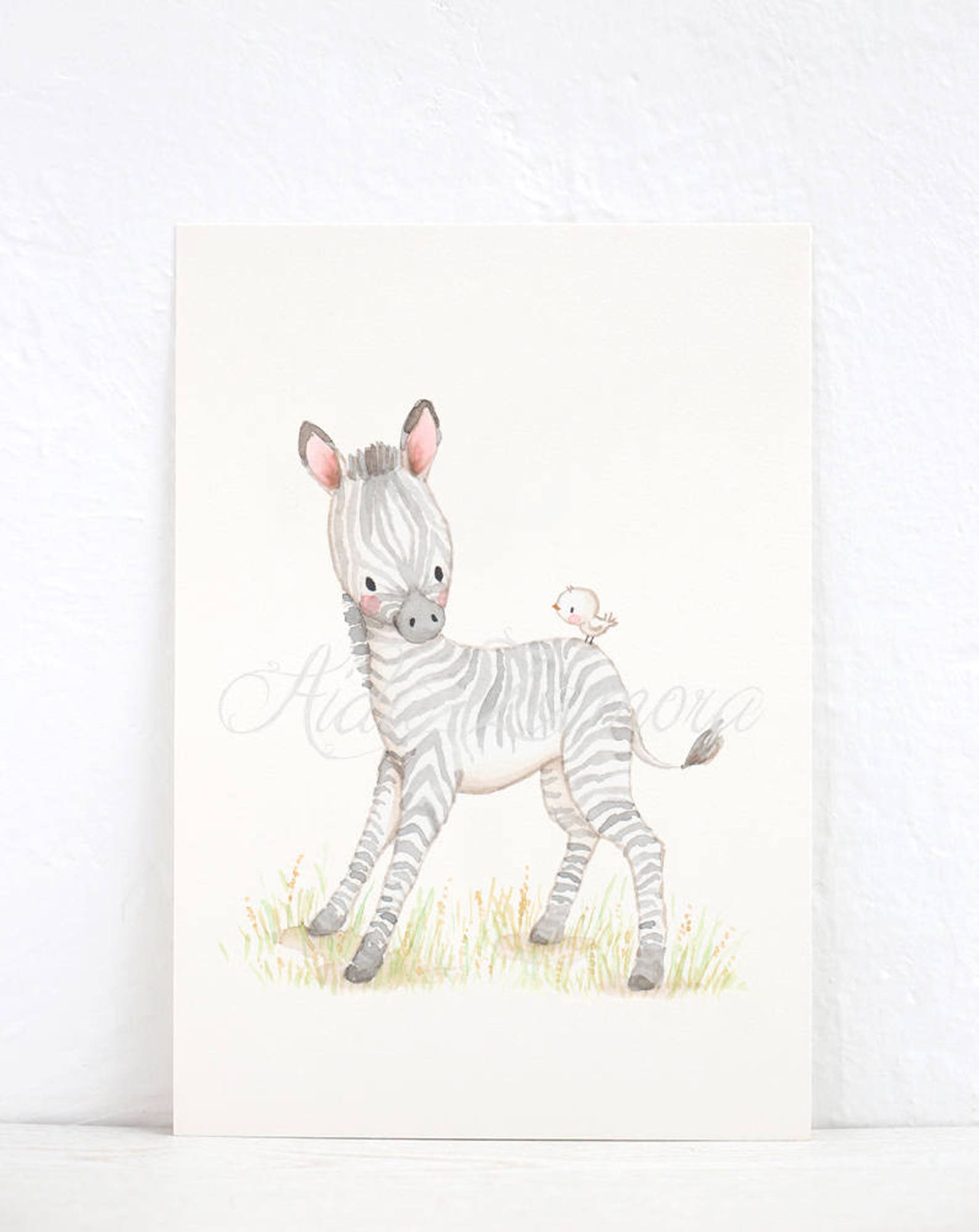 SET of Six Watercolor Safari Nursery Art. Safari Animals - Etsy