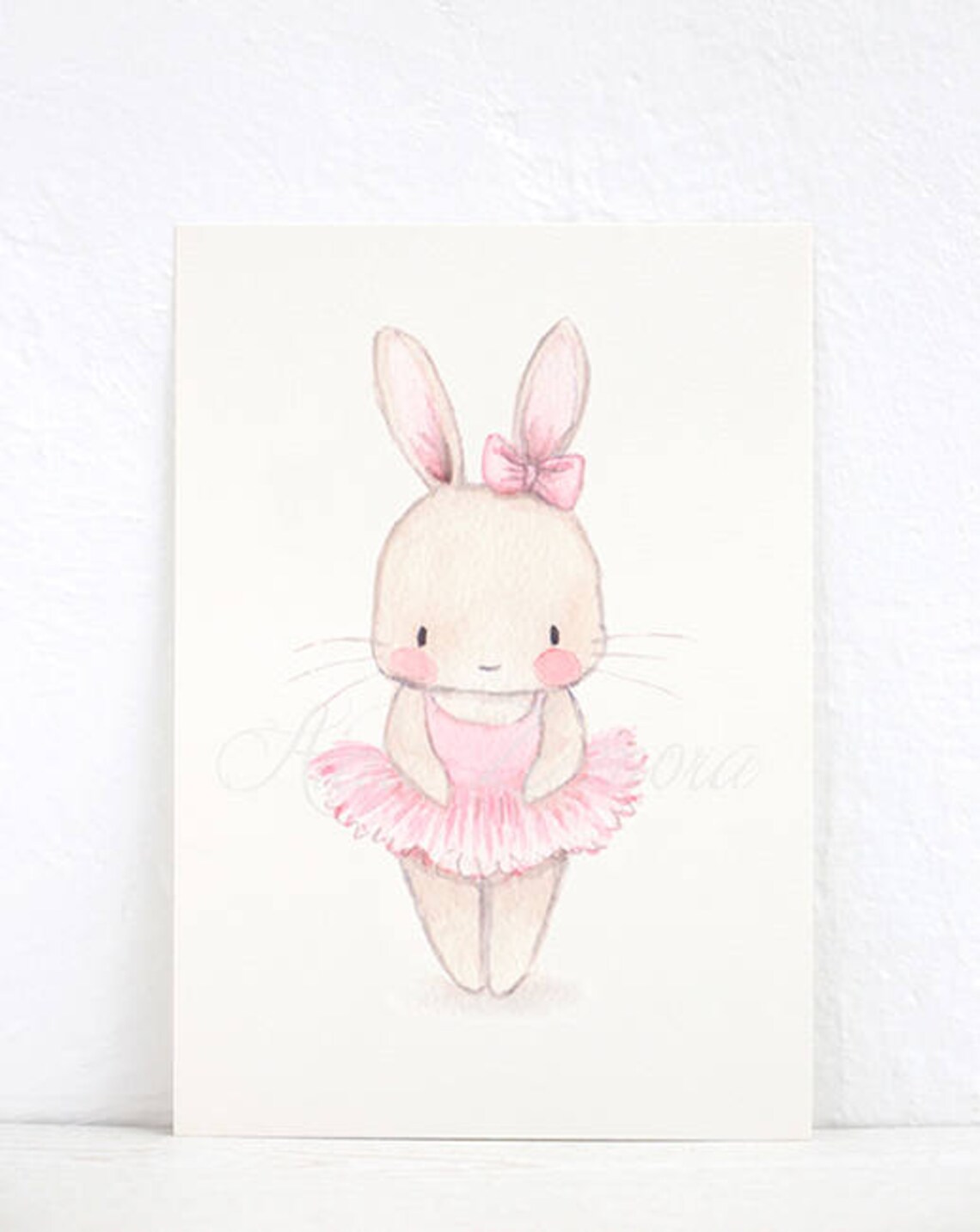 Nursery Art bunny Ballerina Art Print for Girls | Etsy