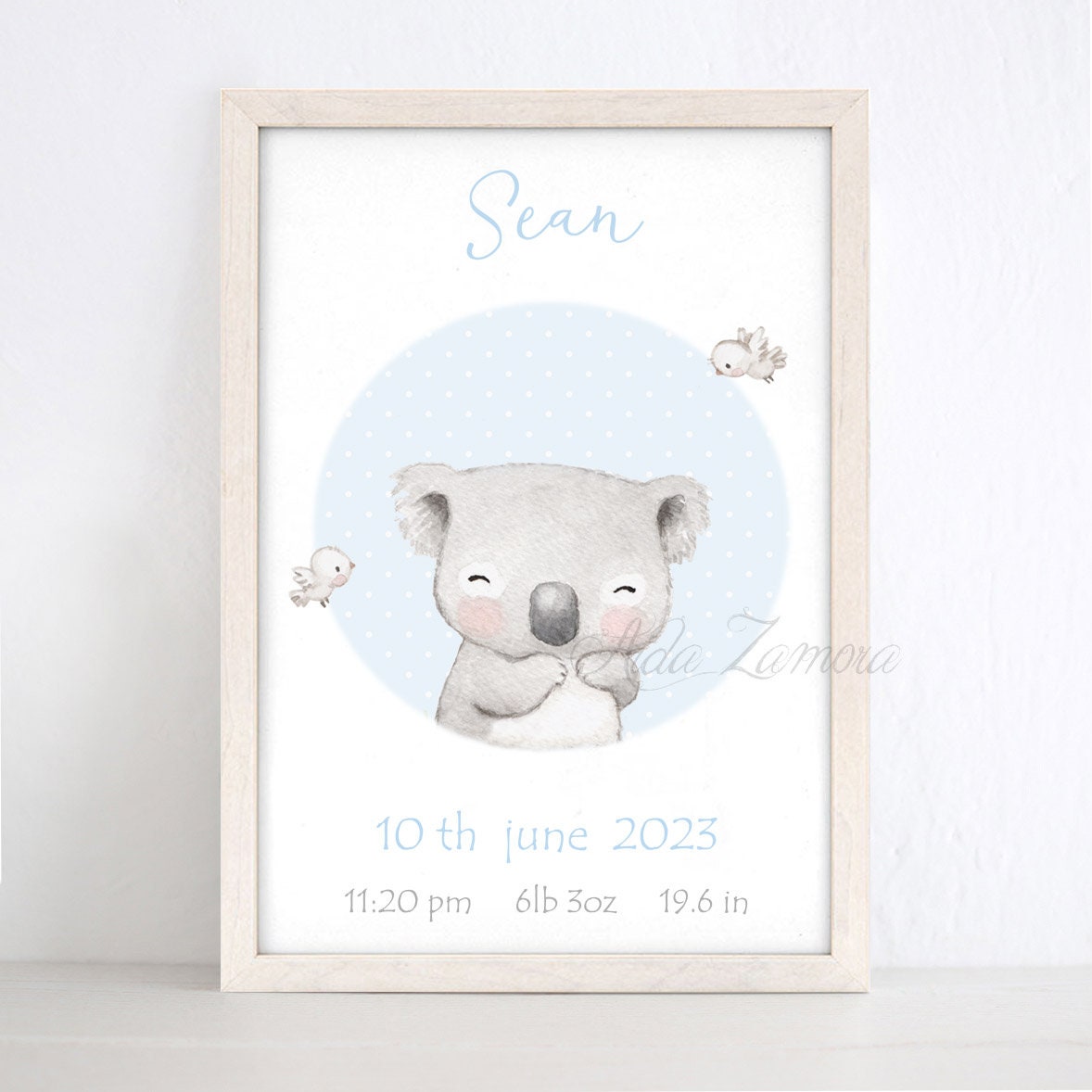 Baby Birth Print "hello World" Personalized Nursery Art, New Baby Boy ...