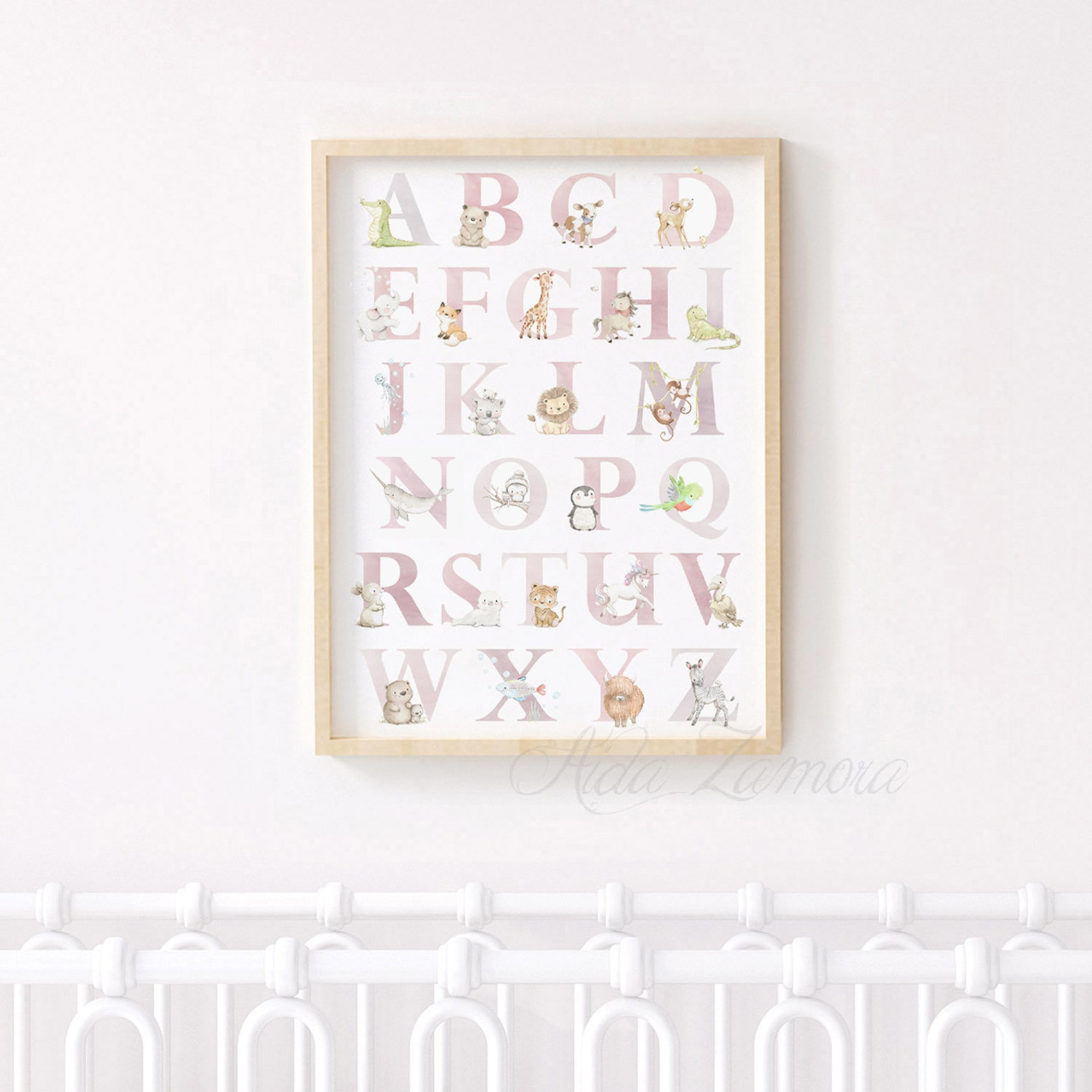 ABC Wall Art ENGLISH Alphabet Animal Alphabet Alphabet Art - Etsy