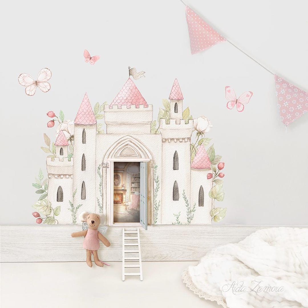 Fabric Wall Decal, FAIRY CASTLE, Childrens Castle Decal, Castle Vinyl ...