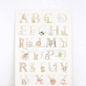 ABC Wall Art, SPANISH Alphabet, Animal Alphabet, Alphabet Art Print ...
