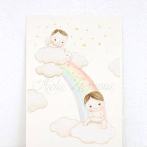 Nursery Art "rainbow Baby" Art Print, Nursery Illustration. Rainbow ...