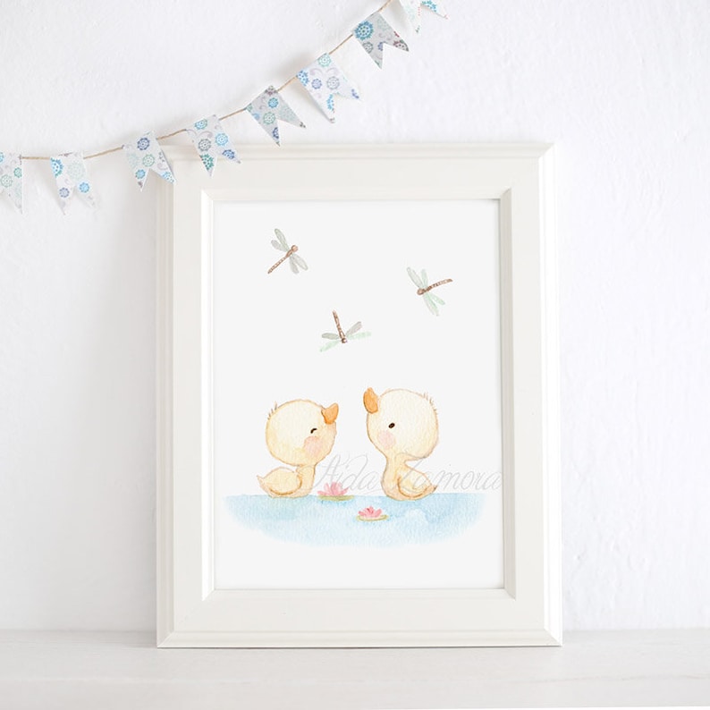 SET of Three Nursery Prints "little Ducks" Whimsical Art, Duckling ...