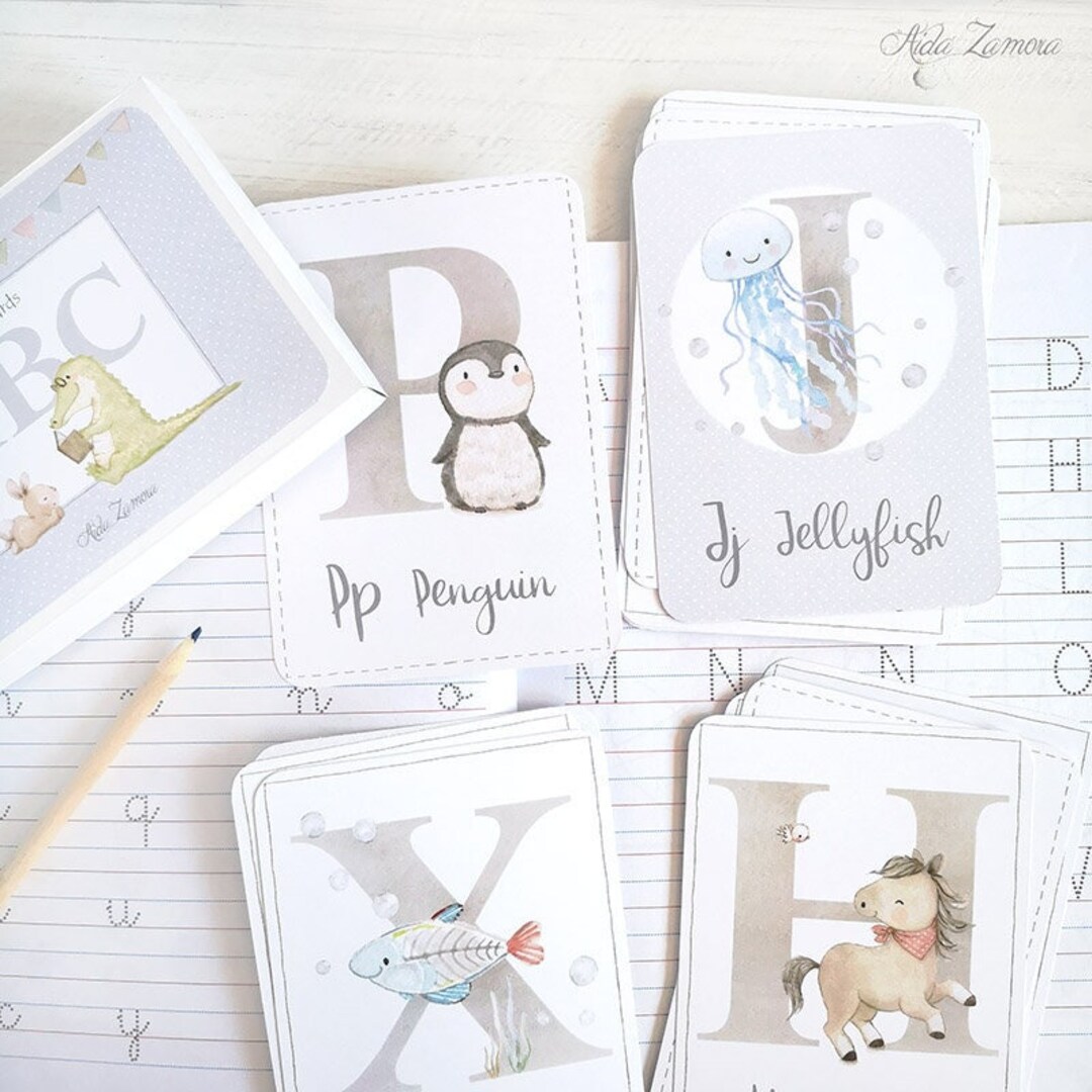 ANIMAL ALPHABET Learning Flash CARDS Learning Resource - Etsy