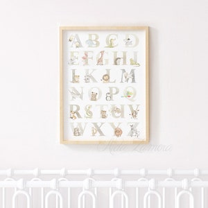 ABC Wall Art, FRENCH Alphabet, Français Animal Alphabet, Alphabet Art ...