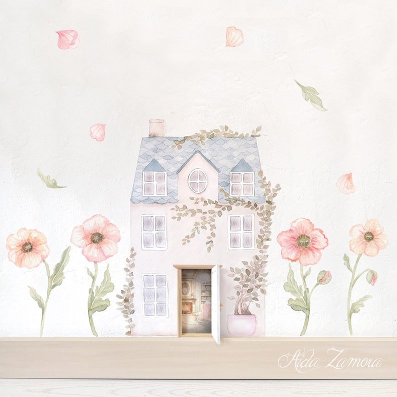 Fabric Wall Decal HOUSE Childrens Decal House Vinyl Fairy - Etsy