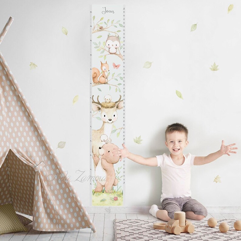 Personalized Growth Chart Sticker WOODLAND ANIMALS Nursery - Etsy
