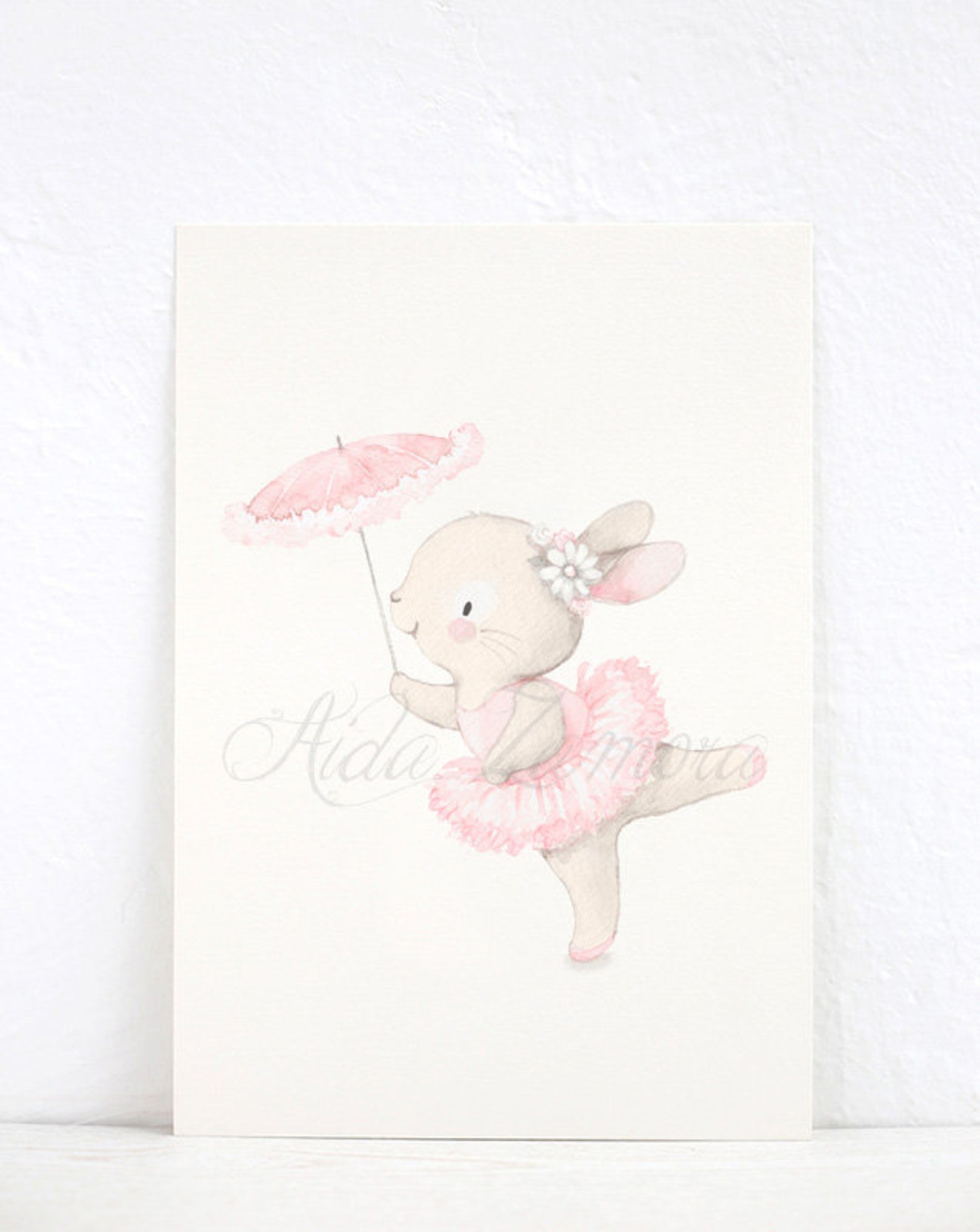 SET of Six Children's Art ballerina Bunnies | Etsy