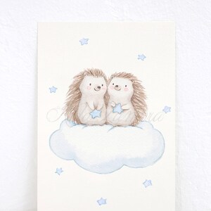 Nursery Art "hedgehogs Brothers" Archival Print, Children's Wall Art ...