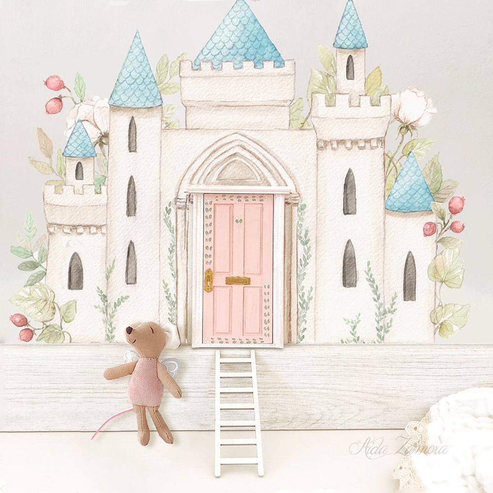 Fabric Wall Decal, CASTLE, Childrens Castle Decal, Castle Vinyl ...