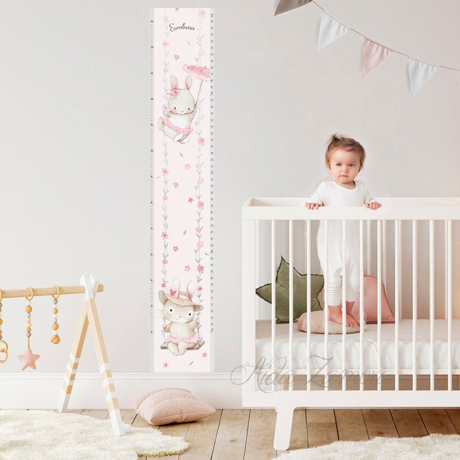 Girls Growth Chart, BALLERINAS, Nursery Growth Chart, Watercolor Growth ...