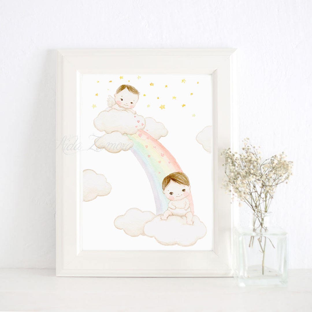 Nursery Art "rainbow Baby" Art Print, Nursery Illustration. Rainbow ...