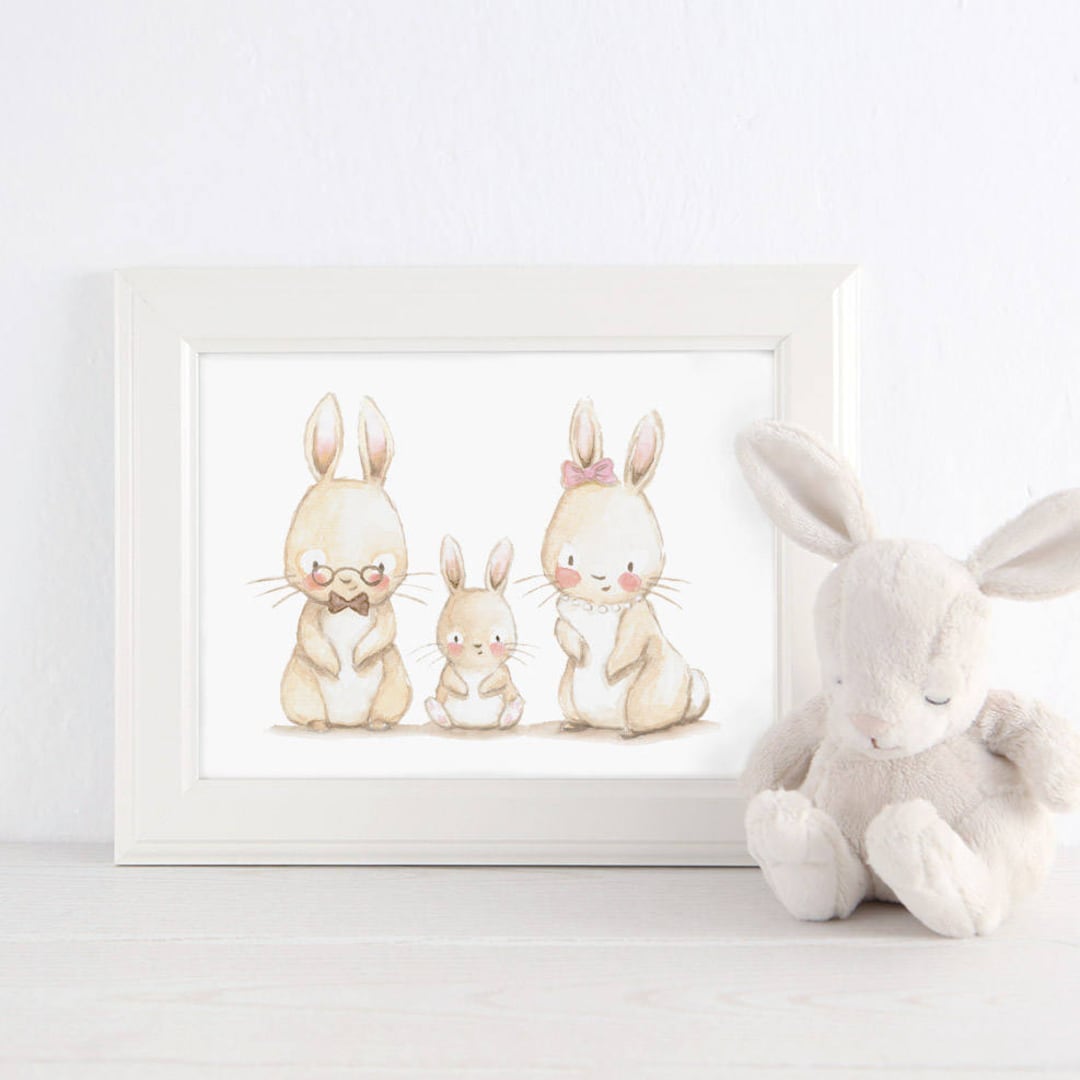 Nursery Art "family Bunny" Baby Prints, Nursery Illustration, Baby Gift ...