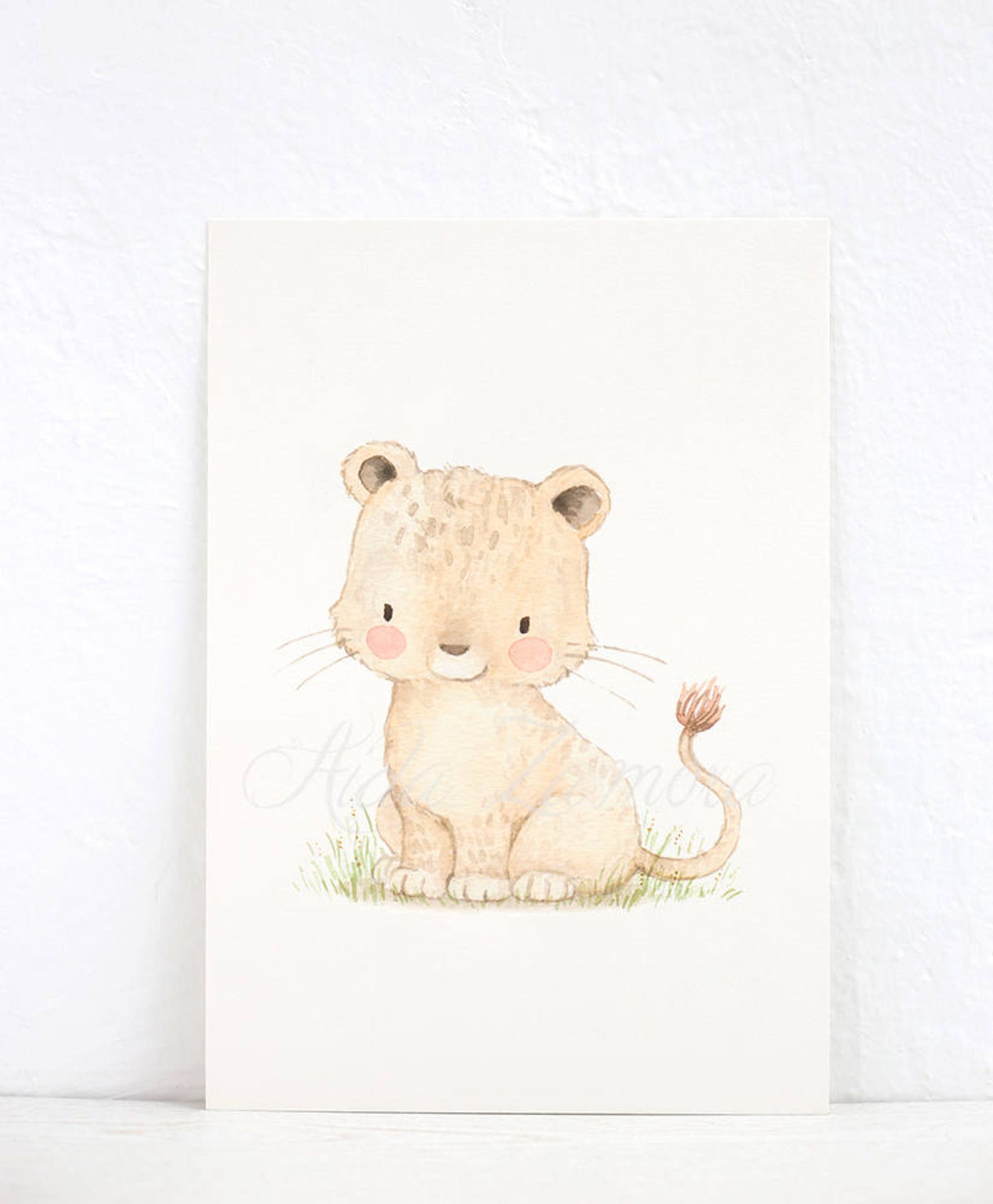 SET of Six Watercolor Safari Nursery Art. Safari Animals - Etsy