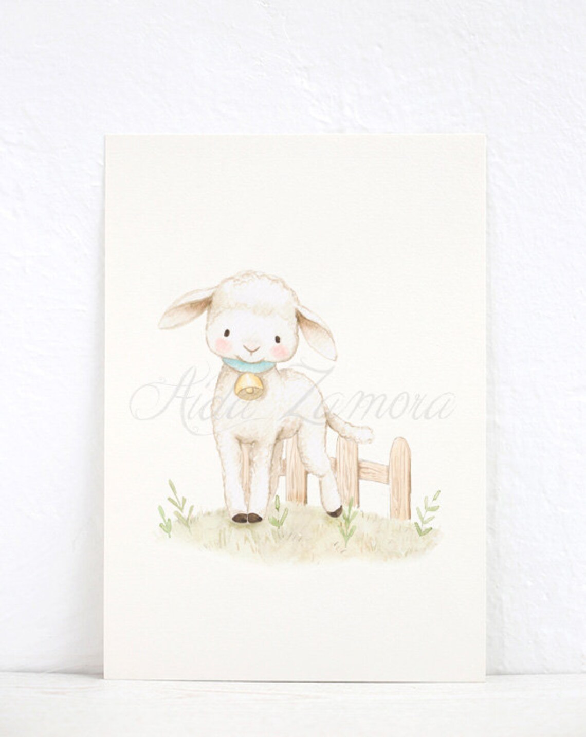 Nursery Art LITTLE LAMB JUMPING, Art Print, Art Fot Babies, Lamb ...