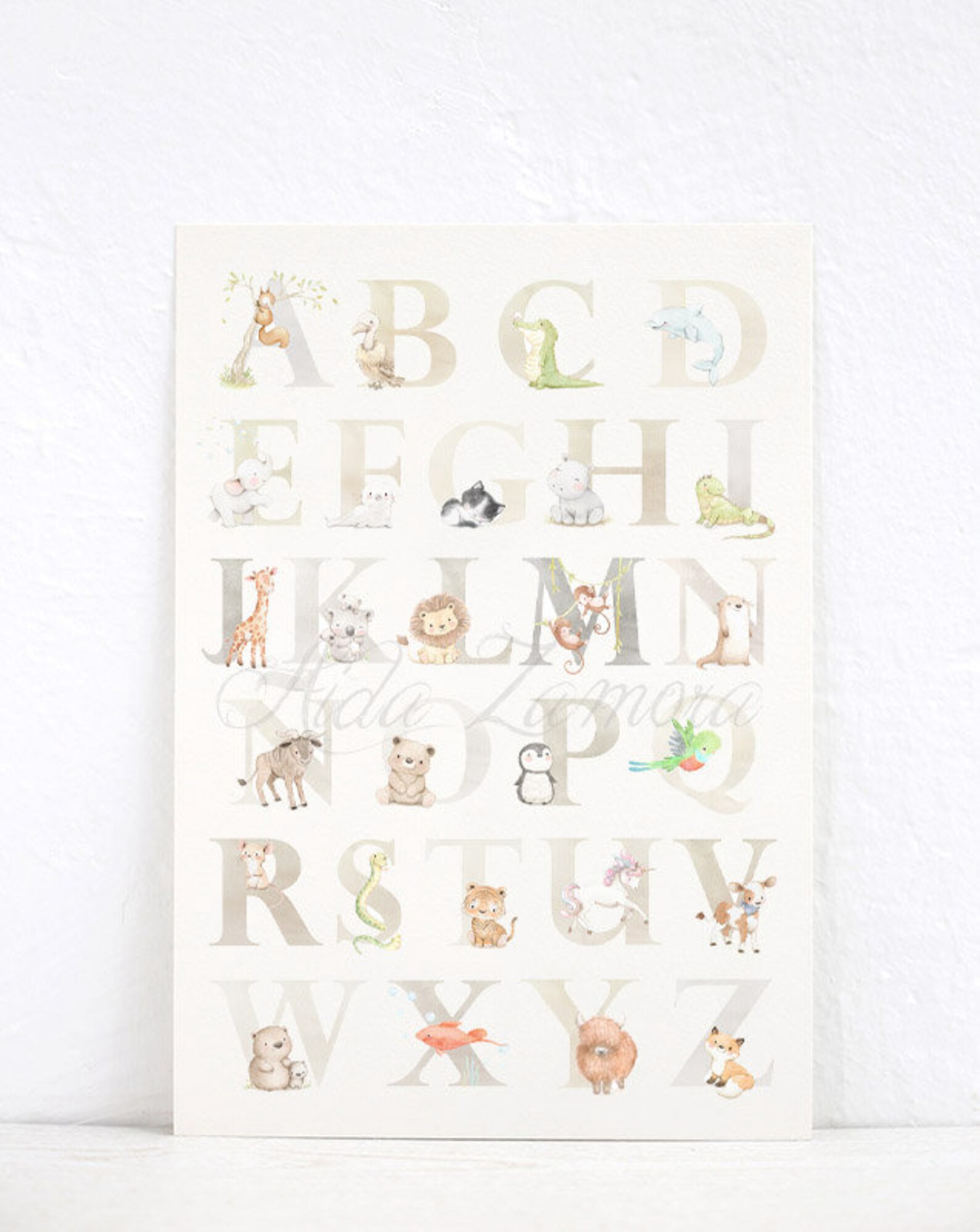 ABC Wall Art SPANISH Alphabet Animal Alphabet Alphabet Art - Etsy