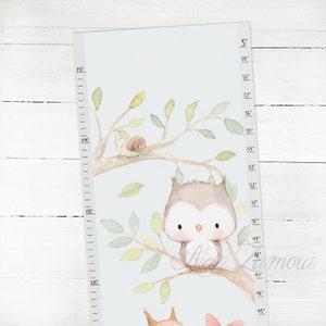 Personalized Growth Chart Sticker, WOODLAND ANIMALS, Nursery Growth ...