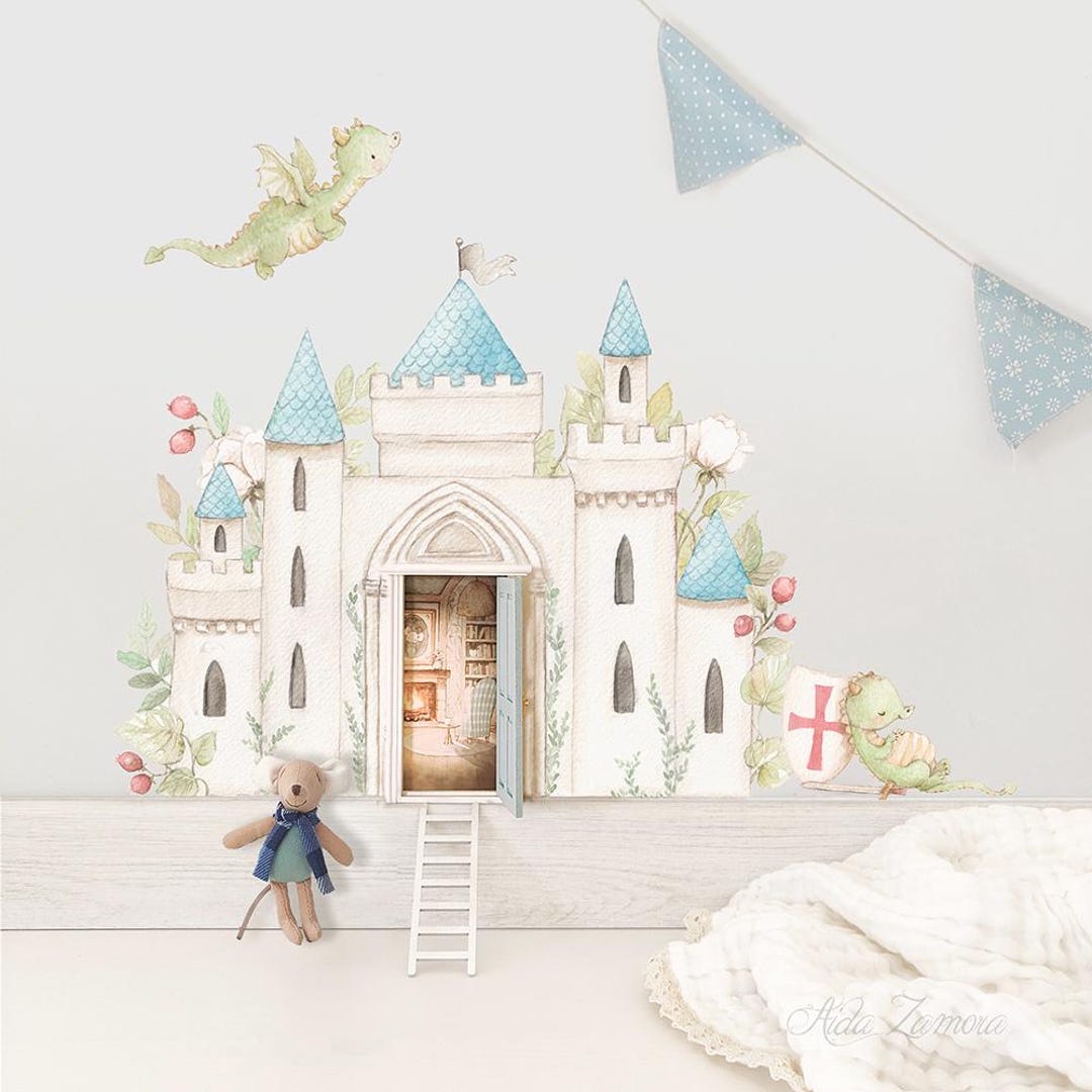 Fabric Wall Decal, CASTLE, Childrens Castle Decal, Castle Vinyl ...