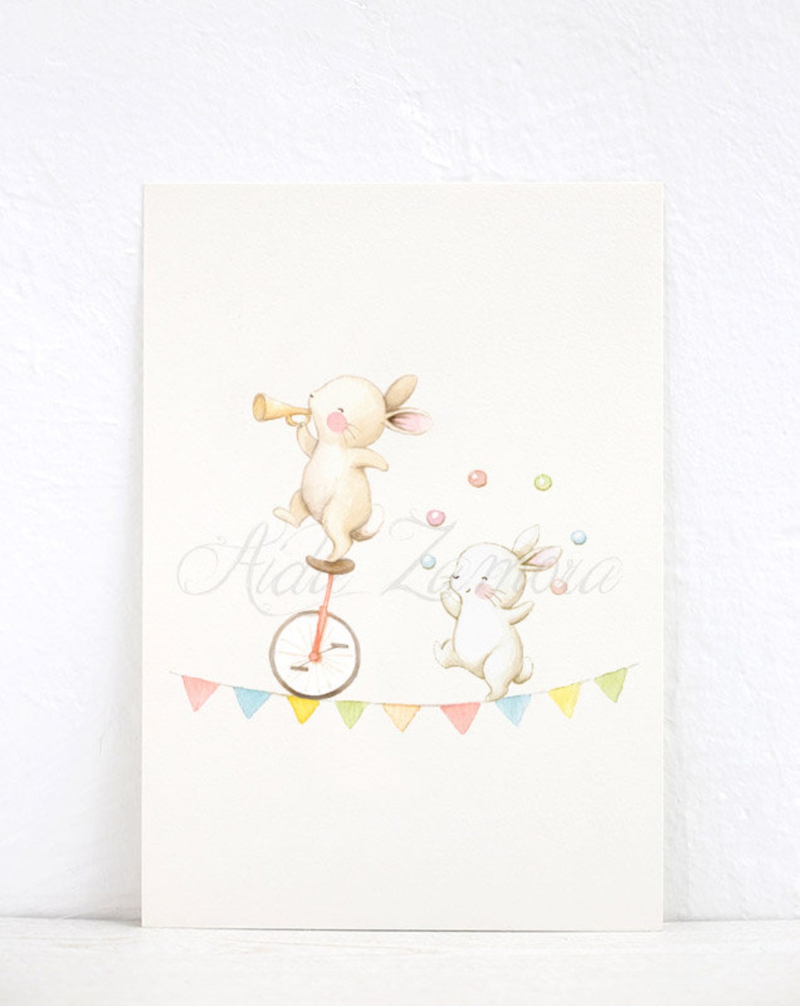 SET of Six Watercolor "animal Parade" Circus Animals Prints. Parade ...