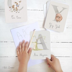 ANIMAL ALPHABET Learning Flash CARDS, Learning Resource, Animal Cards ...