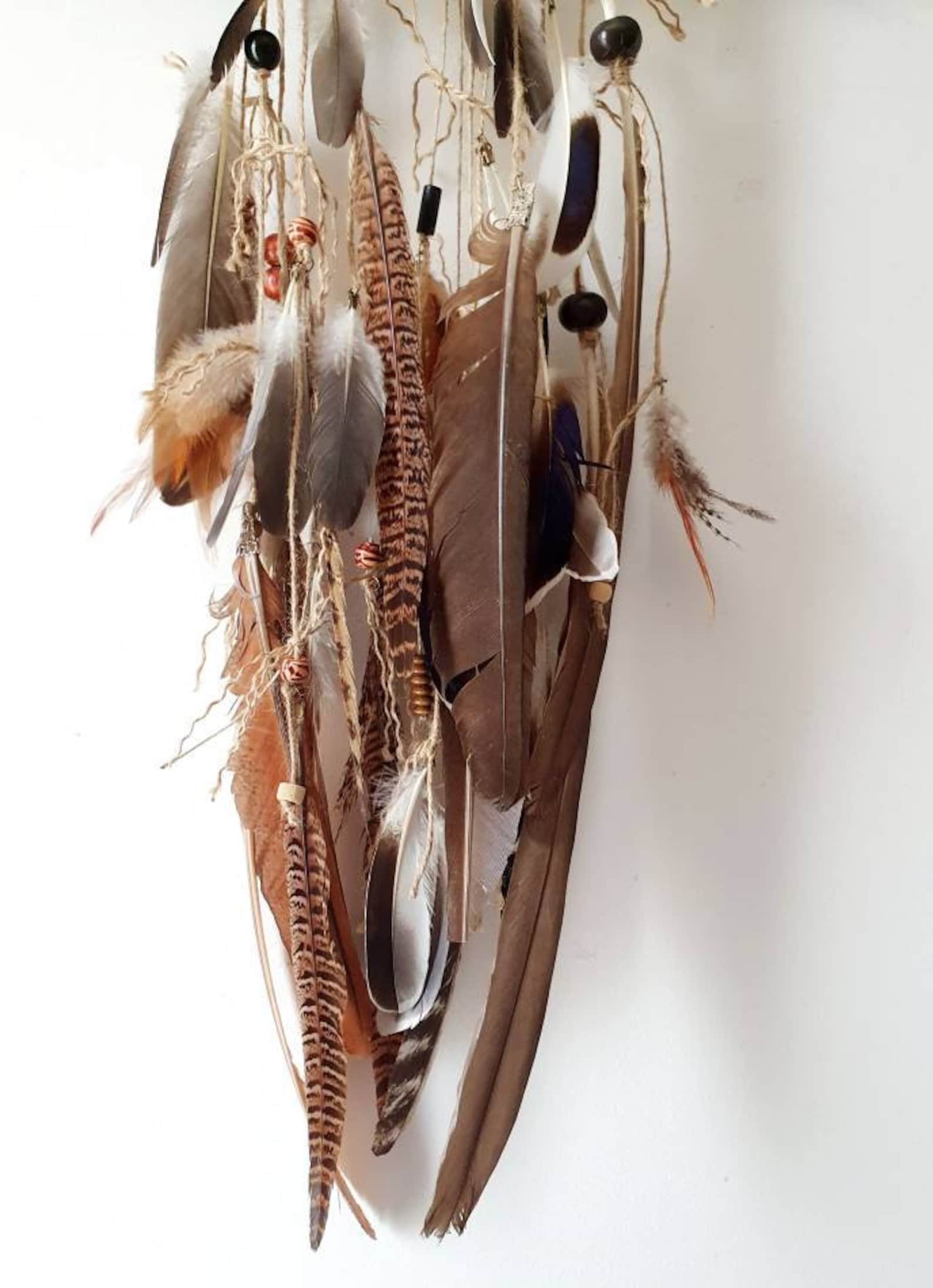 Native American style woodland feather wall art tribal | Etsy