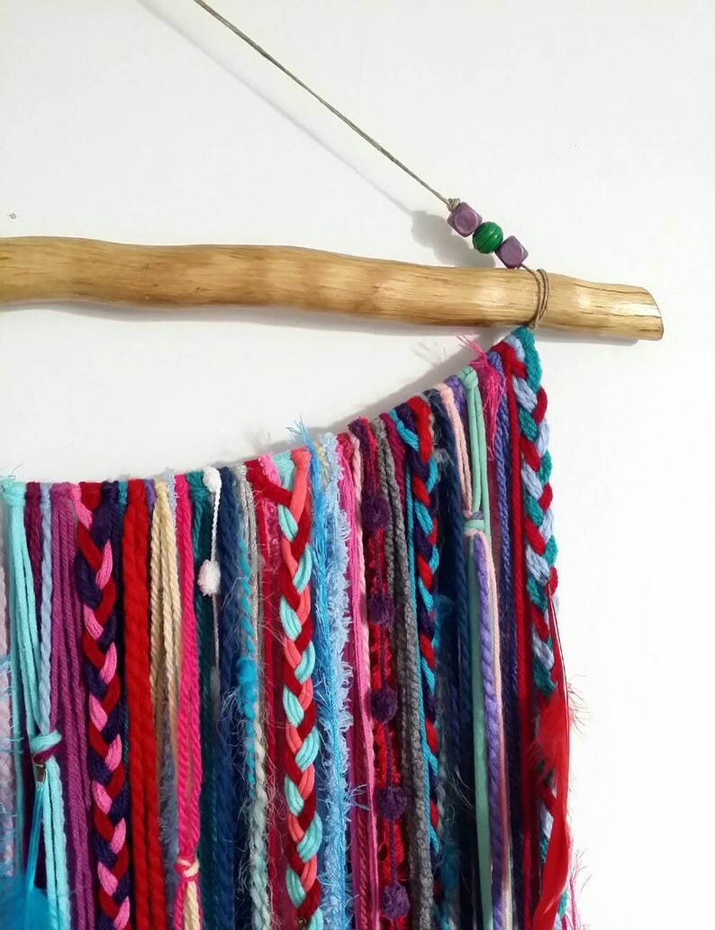 Yarn wall hanging for Bohemian Decor home Boho Garland Wall | Etsy