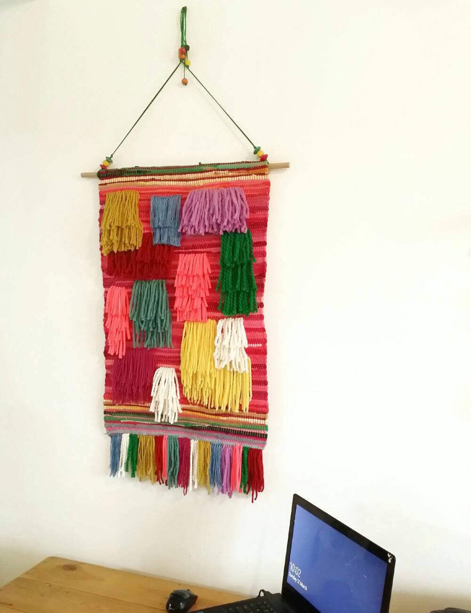 Boho Wall Tapestry Large Bohemian Decor Woven Rug Yarn Wall - Etsy