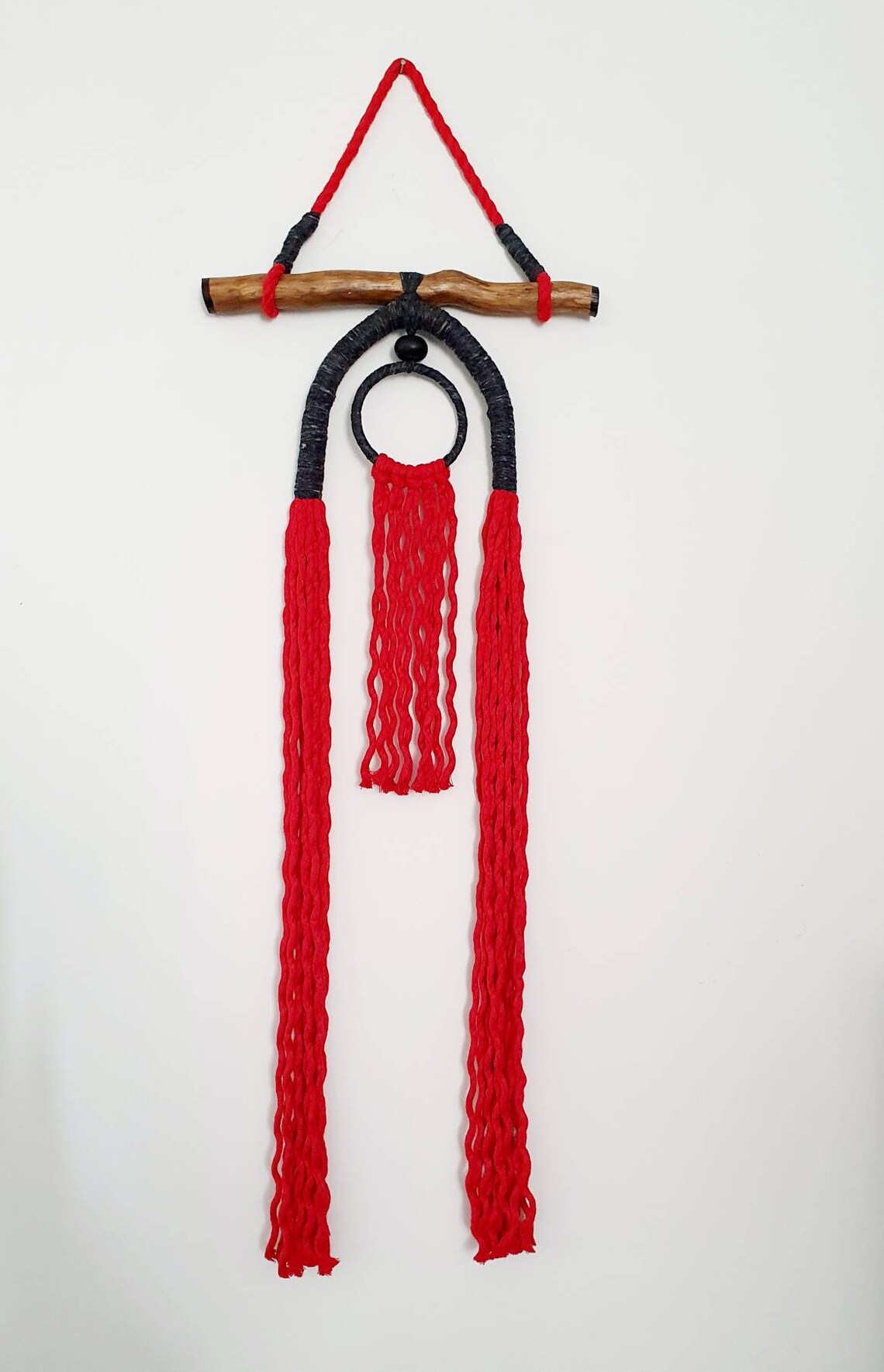 Modern Bohemian Rope Knot Wall Art Red Decor Colorful Boho - Etsy