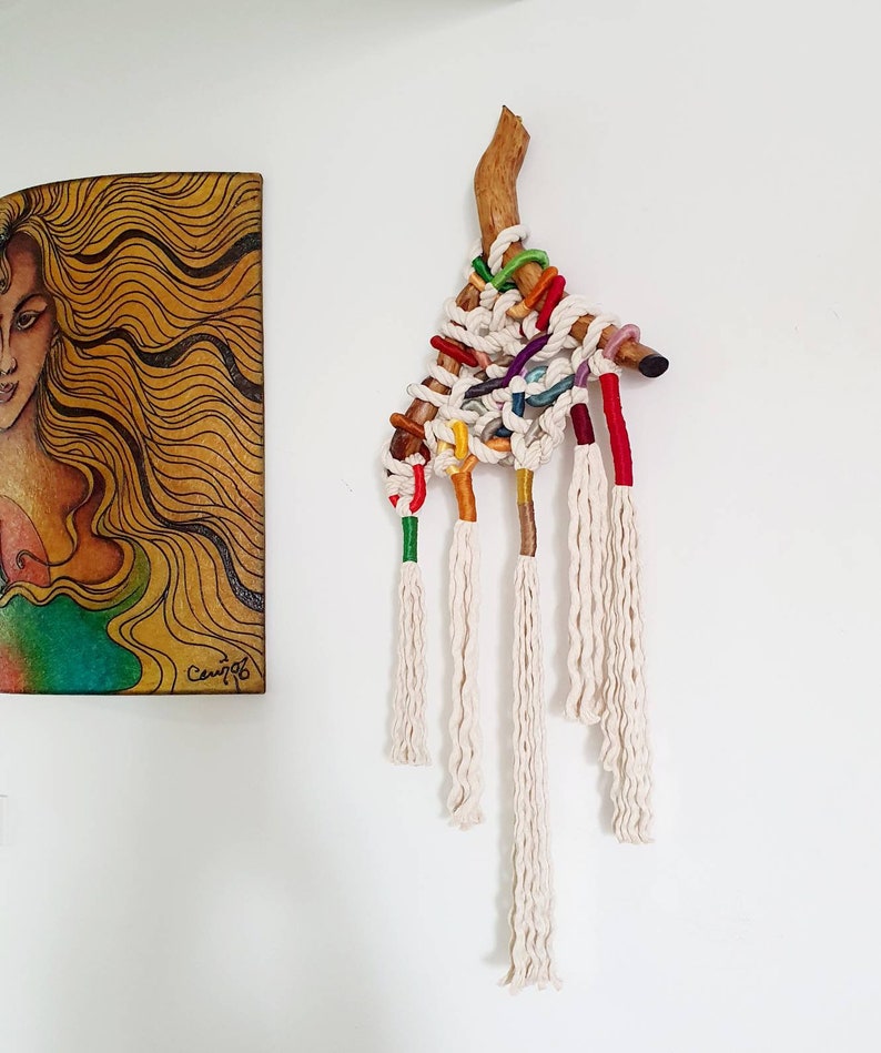 Boho Decor Modern Macrame Rope Wall Art Rustic Decor Tied - Etsy