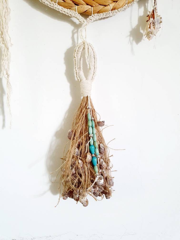 Neutral boho coastal wall decor beach theme seashells | Etsy