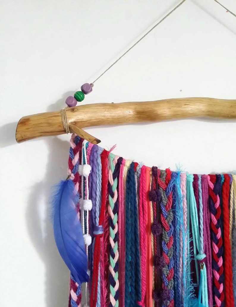 Yarn wall hanging for Bohemian Decor home Boho Garland Wall | Etsy