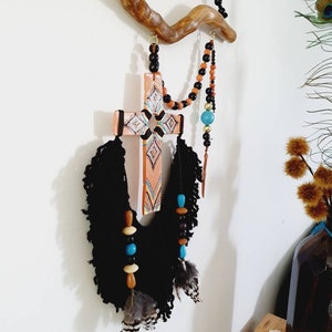 Bohemian decor Christian boho wall cross | Etsy