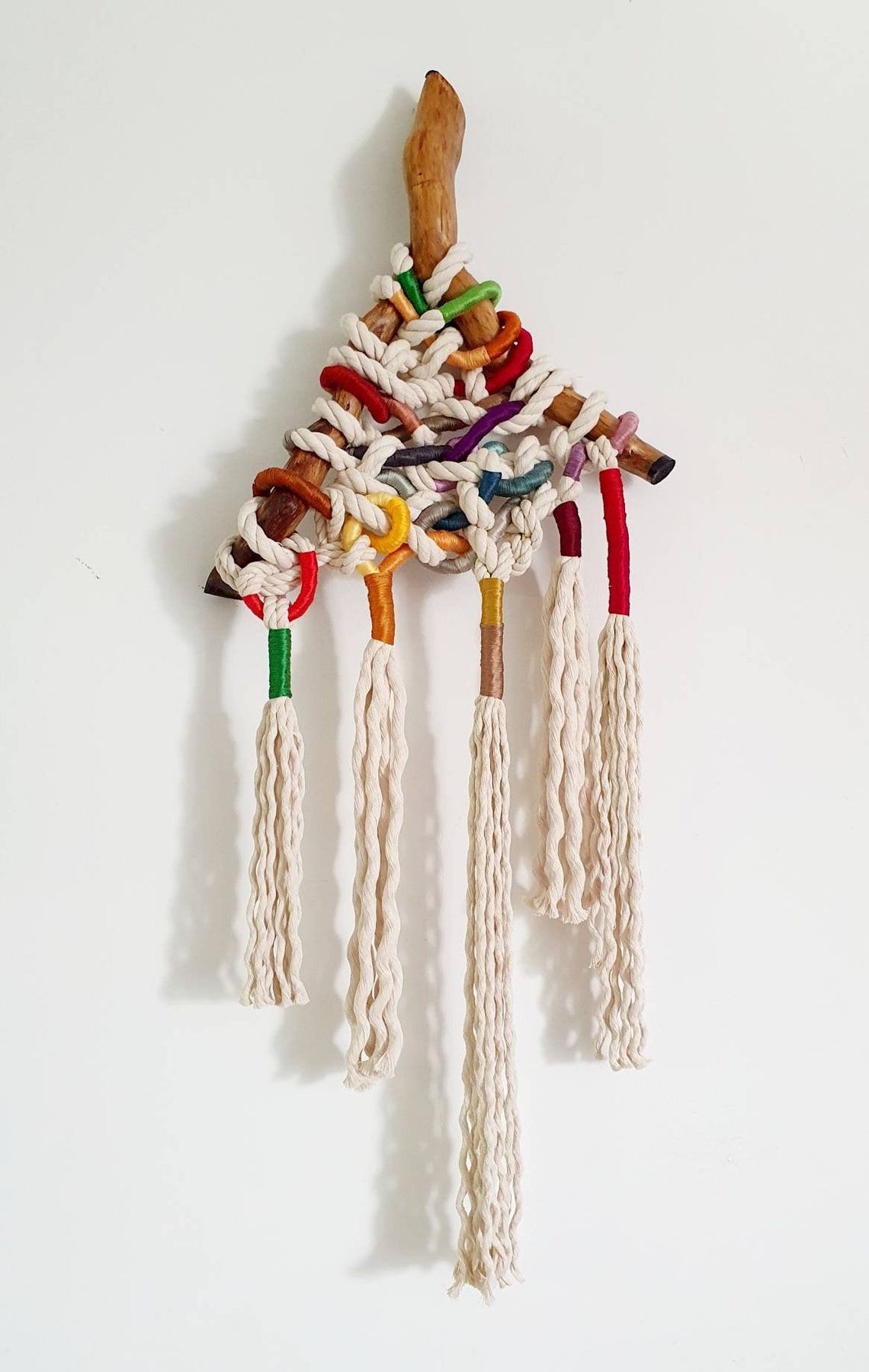 Boho Decor Modern Macrame Rope Wall Art Rustic Decor Tied - Etsy