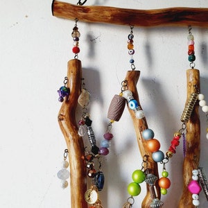 Stick Art, Beaded Sun Catcher, Nature Inspired Hanging Beads, Sparkling ...
