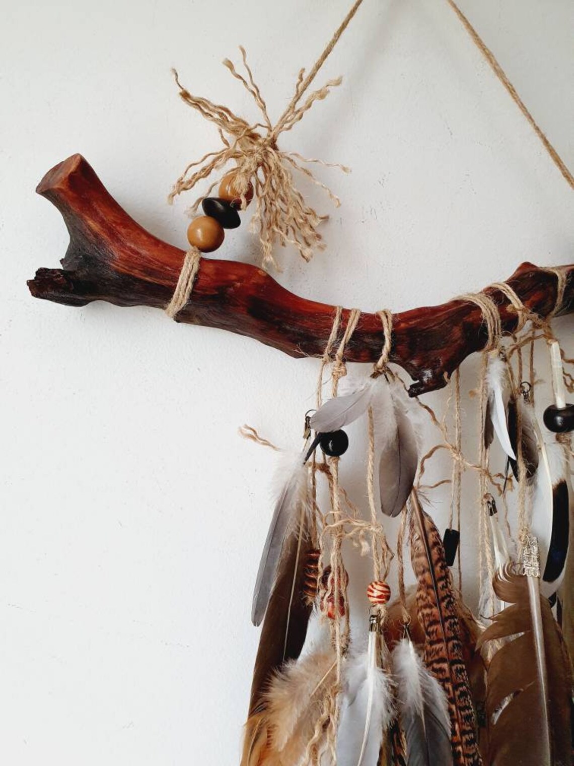 Native American style woodland feather wall art tribal | Etsy