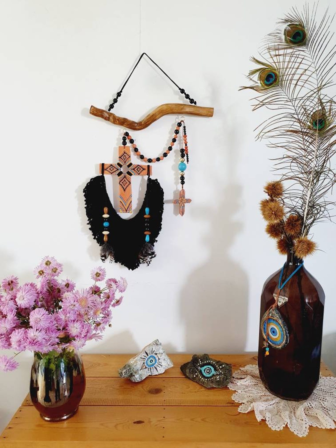 Bohemian Decor Christian Boho Wall Cross - Etsy