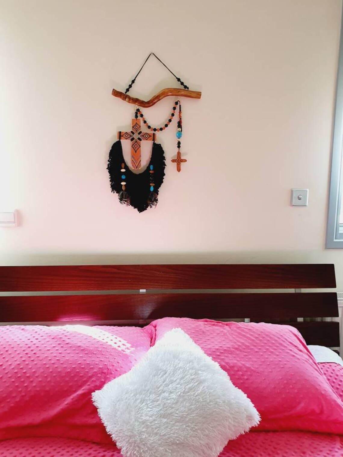 Bohemian decor Christian boho wall cross | Etsy