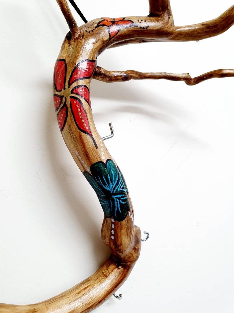 Wooden jewelry display gypsy decor necklace holder boho | Etsy