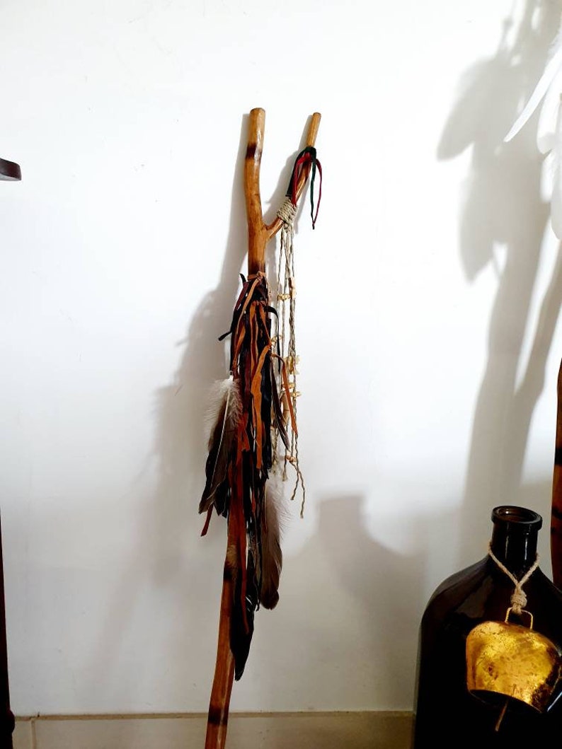 Gypsy Boho Decorative Walking Stick Bohemian Branch Decor | Etsy
