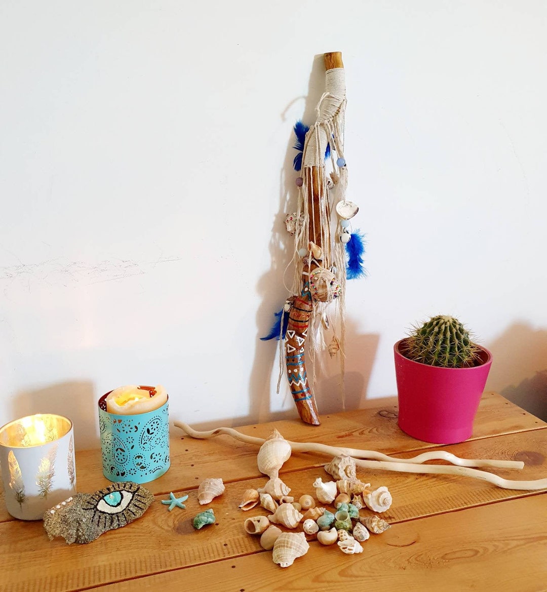 Talking Stick, Native Style, Seashells Decor, Boho Beach Decor - Etsy