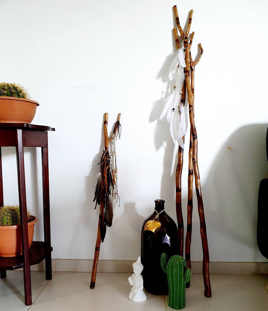 Gypsy Boho Decorative Walking Stick, Bohemian Branch Decor, Western ...