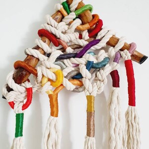 Boho Decor, Modern Macrame Rope Wall Art, Rustic Decor, Tied Knot ...