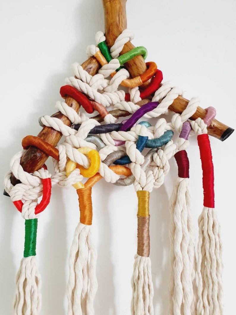 Boho Decor Modern Macrame Rope Wall Art Rustic Decor Tied - Etsy