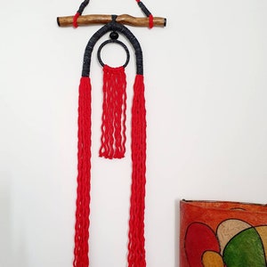 Modern Bohemian, Rope Knot Wall Art, Red Decor, Colorful Boho Decor - Etsy