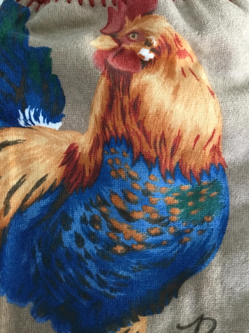 Hand Crocheted “rooster” Themed Hanging Double Kitchen Towel - Etsy