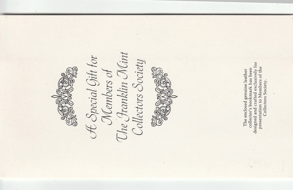 1976 Franklin Mint Collectors Society Leather Bookmark - Etsy